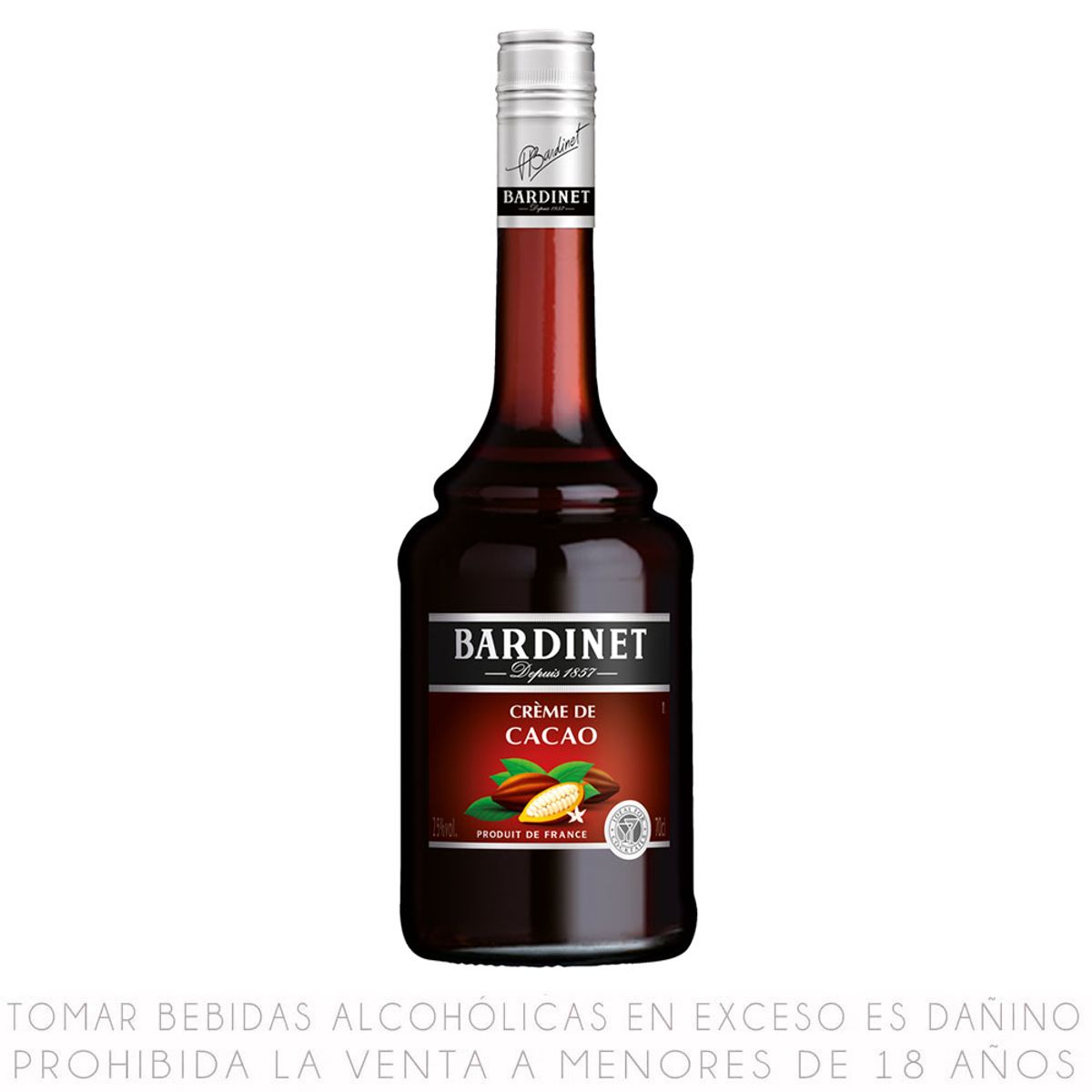 Licor de Crema BARDINET Crème de Cacao Botella 700ml | DRINKYN Perú