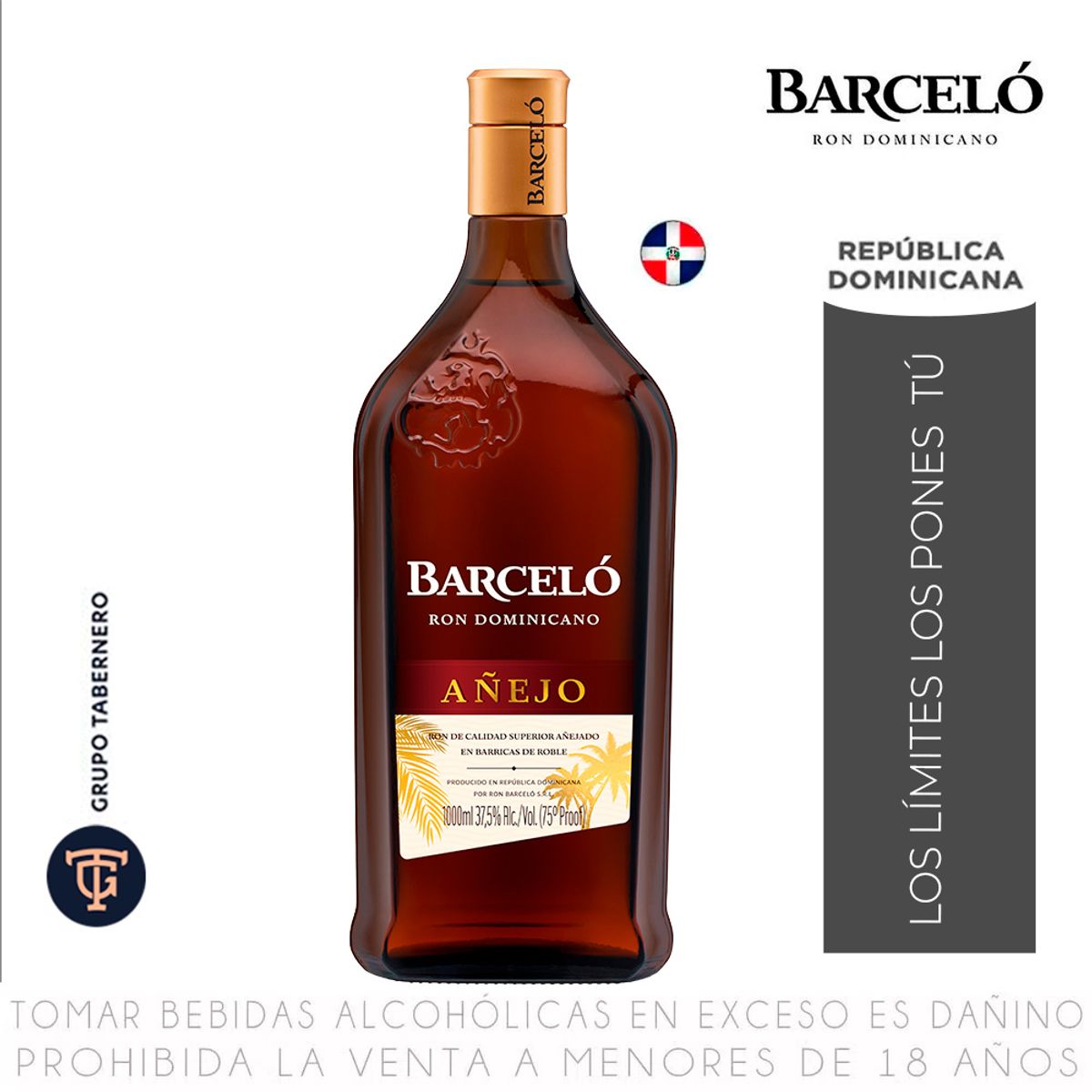 Ron BARCELÓ Añejo Botella 1L | DRINKYN Perú