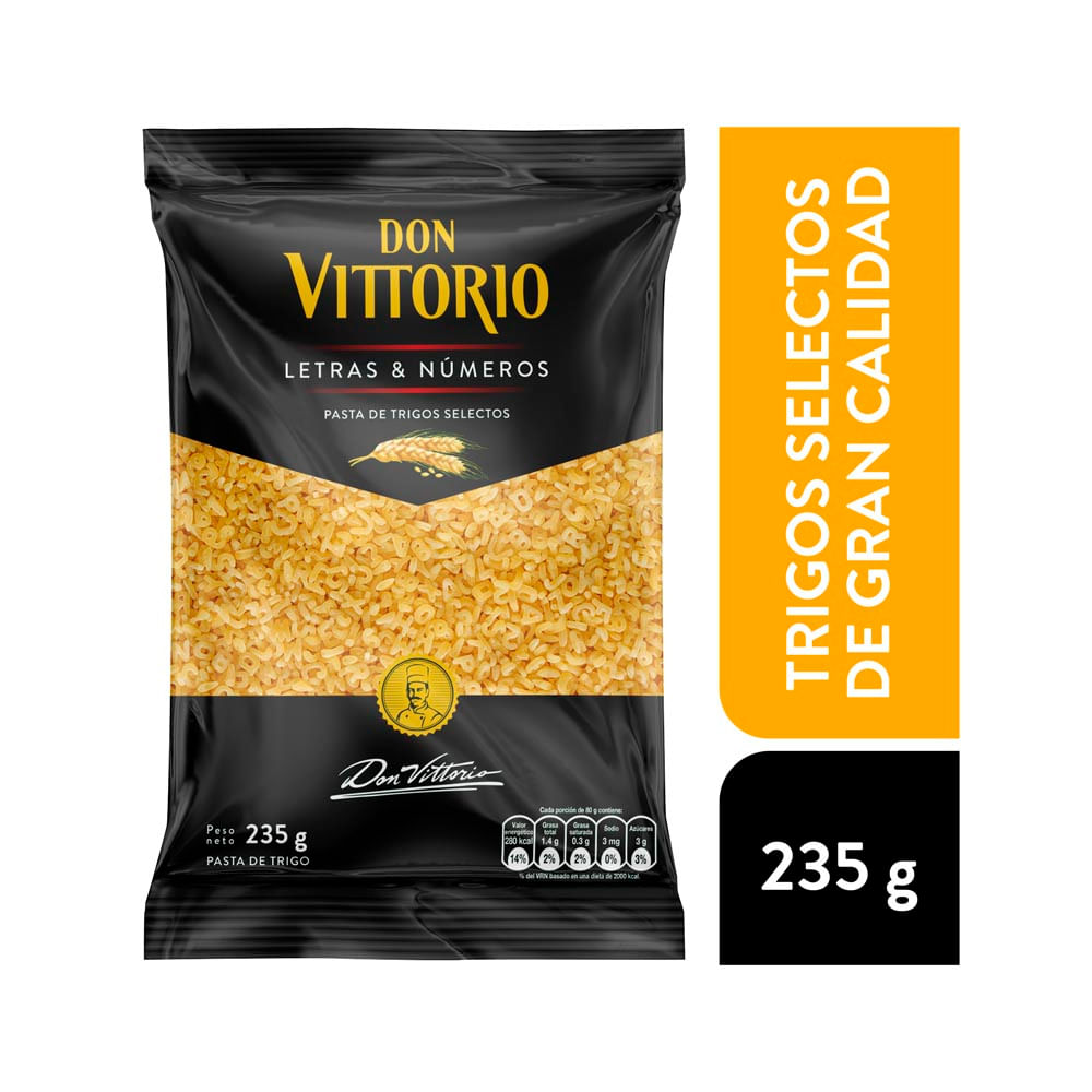 Pastina Letras y Números Don Vittorio 235g - Wong.pe