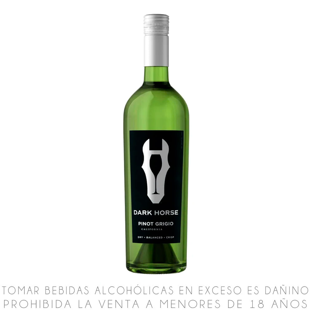 Vino Blanco Pinot Grigio Dark Horse Botella 750ml Wong.pe