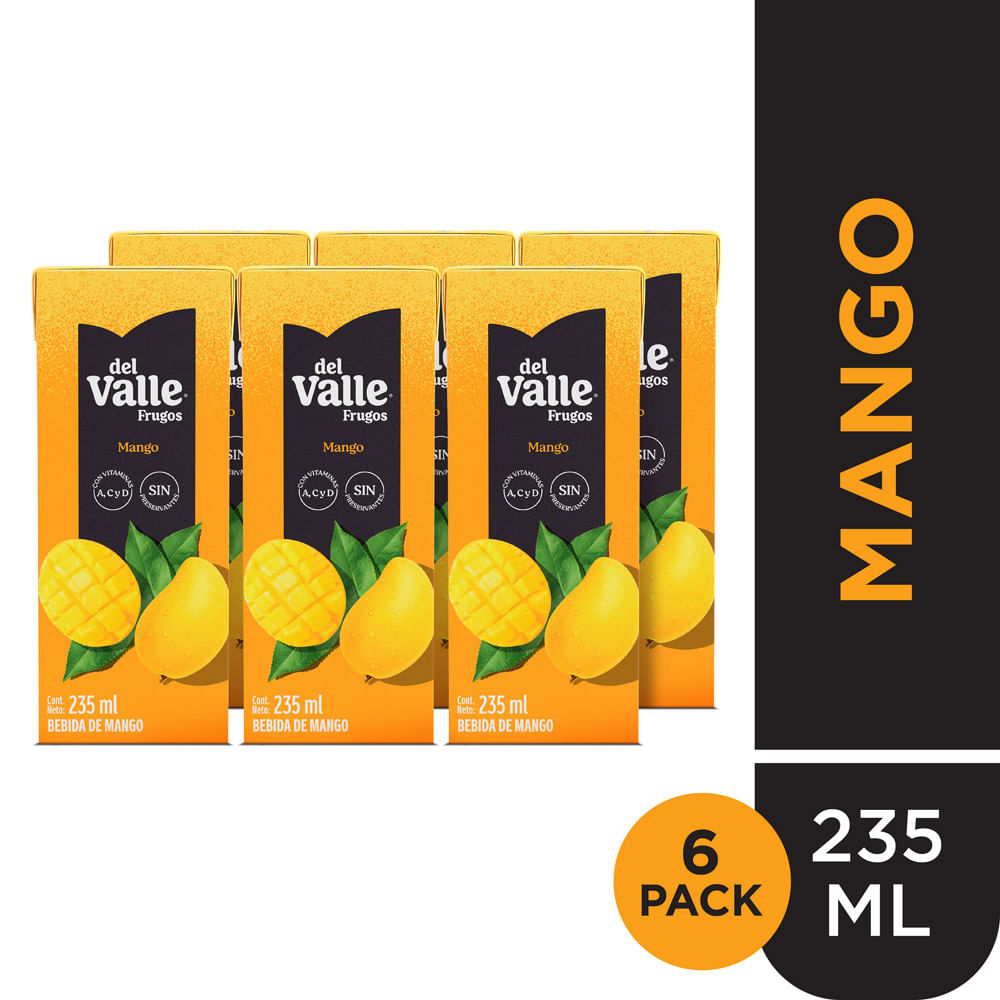 Sixpack Bebida de Mango Frugos del Valle Caja 235ml - Wong.pe